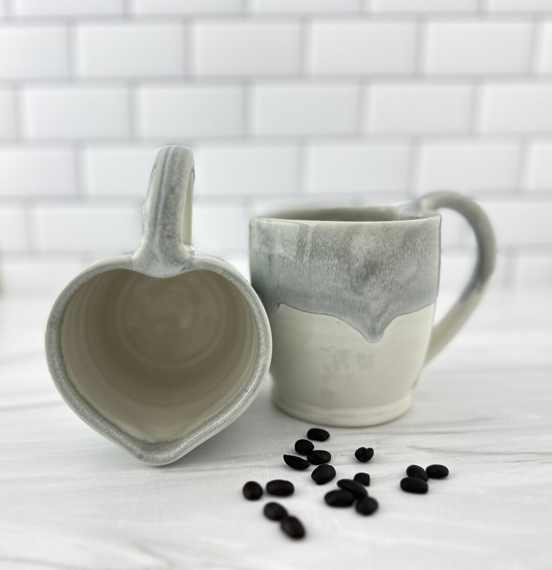 Heart Shaped Mug, Ceramic Heart Coffee Mug, Gift for Mom, Coffee Mug ...