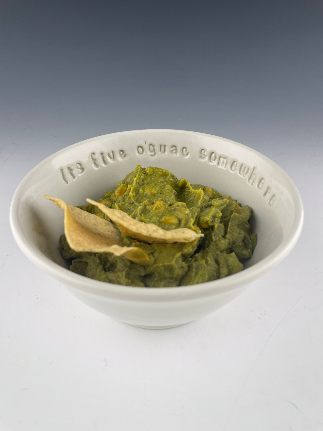 Handmade guacamole bowl, bowl for guacamole, bowl for dip, It's five o ...