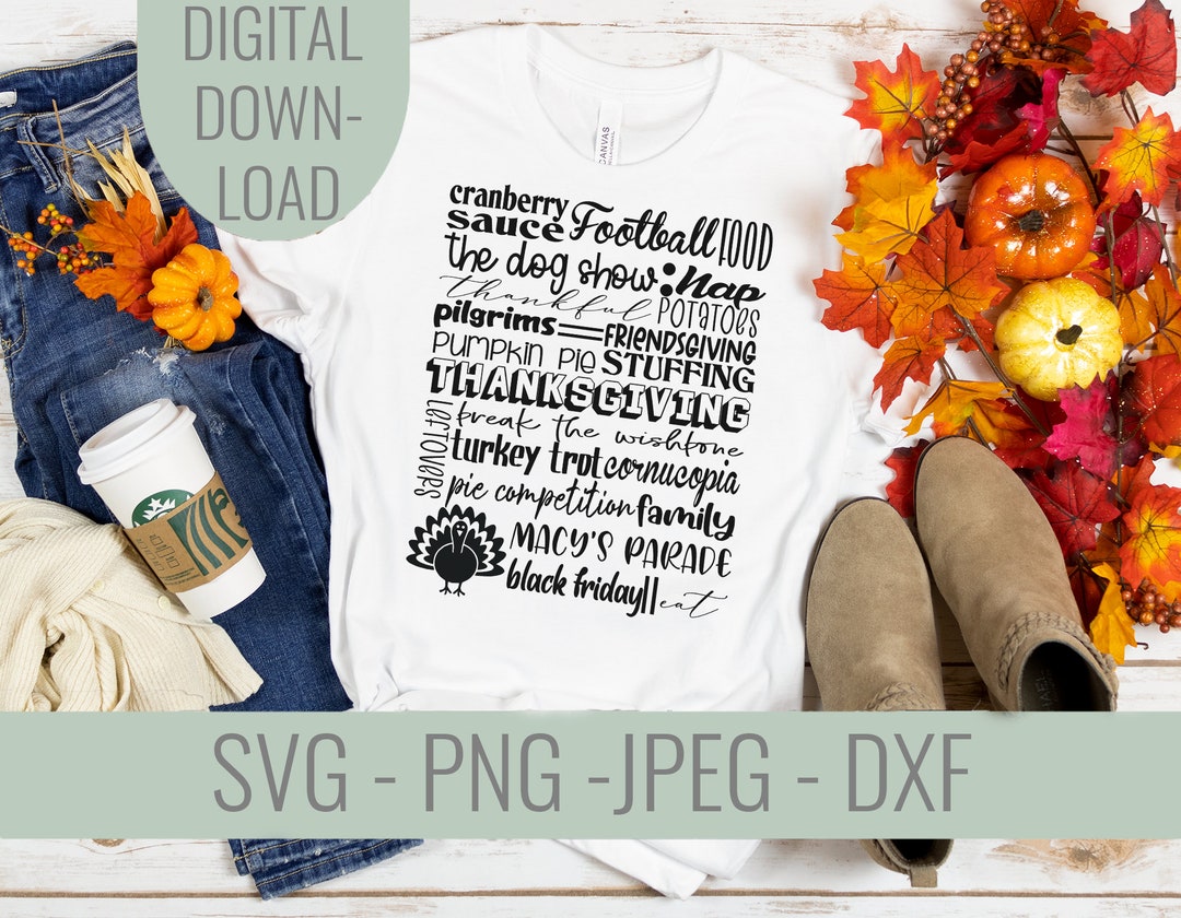 Thanksgiving Symbols Subway Art SVG, Thanksgiving Cricut Svg ...