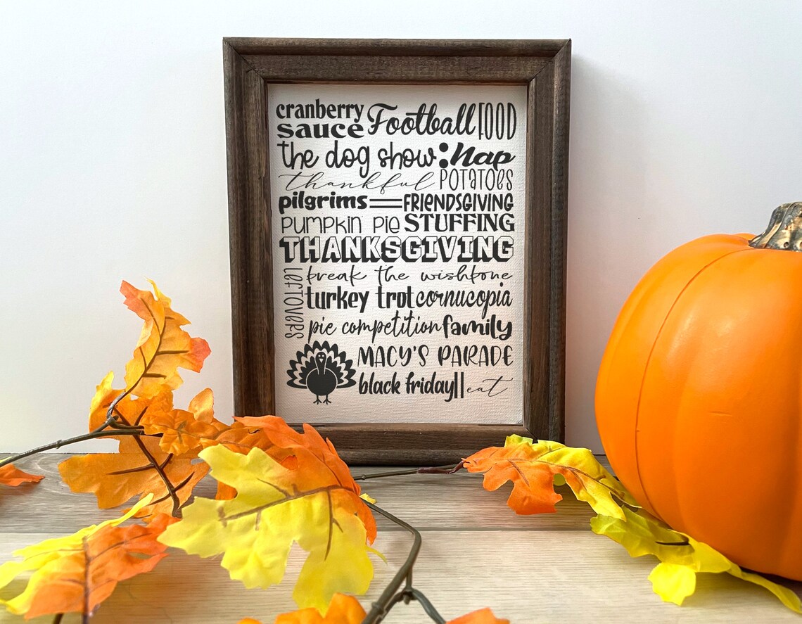 Thanksgiving Symbols Subway Art SVG Thanksgiving Cricut Svg - Etsy