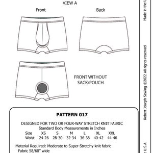 Men’s Sack Pouch Boxer Brief Underwear PDF Sewing Pattern 017 - Etsy
