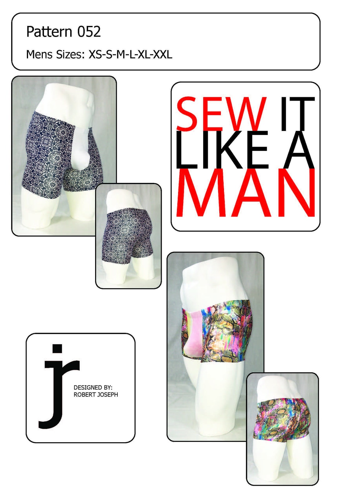 Men’s Front Pouch Square-cut Boxer Brief PDF Sewing Pattern 052 - Etsy