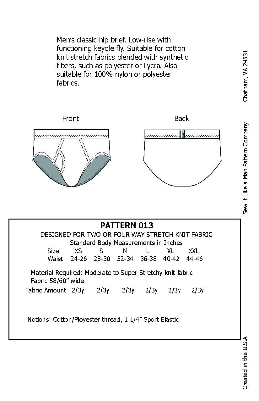 Classic Hip Brief Mens Sewing Pattern PDF - Etsy