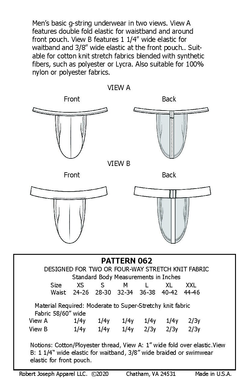 Mens G-string Underwear Swim Jockstrap Sewing Pattern PDF | Etsy Australia