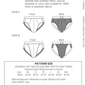 Mens Contoured Jockstrap Underwear Sewing Pattern PDF - Etsy