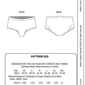 Men's Wrestling Brief Underwear Swimsuit PDF Sewing Pattern 055 - Etsy