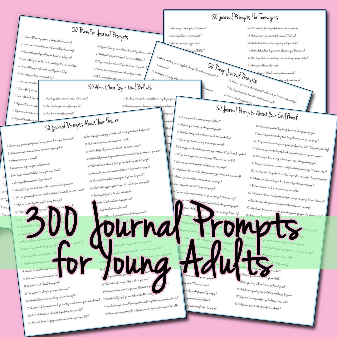 300 Journal Prompts for Young Adults - Etsy