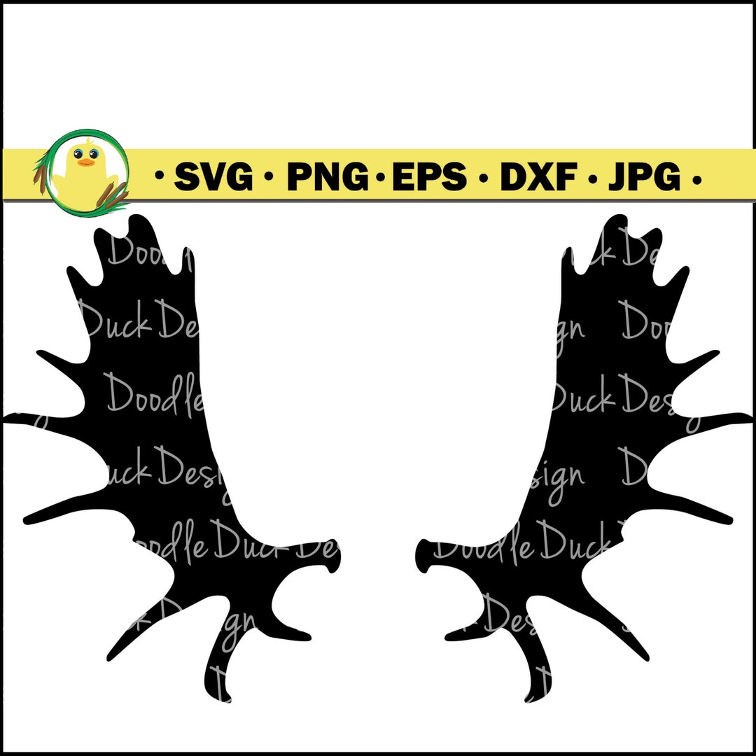Moose Antlers Silhouette Graphic - Etsy