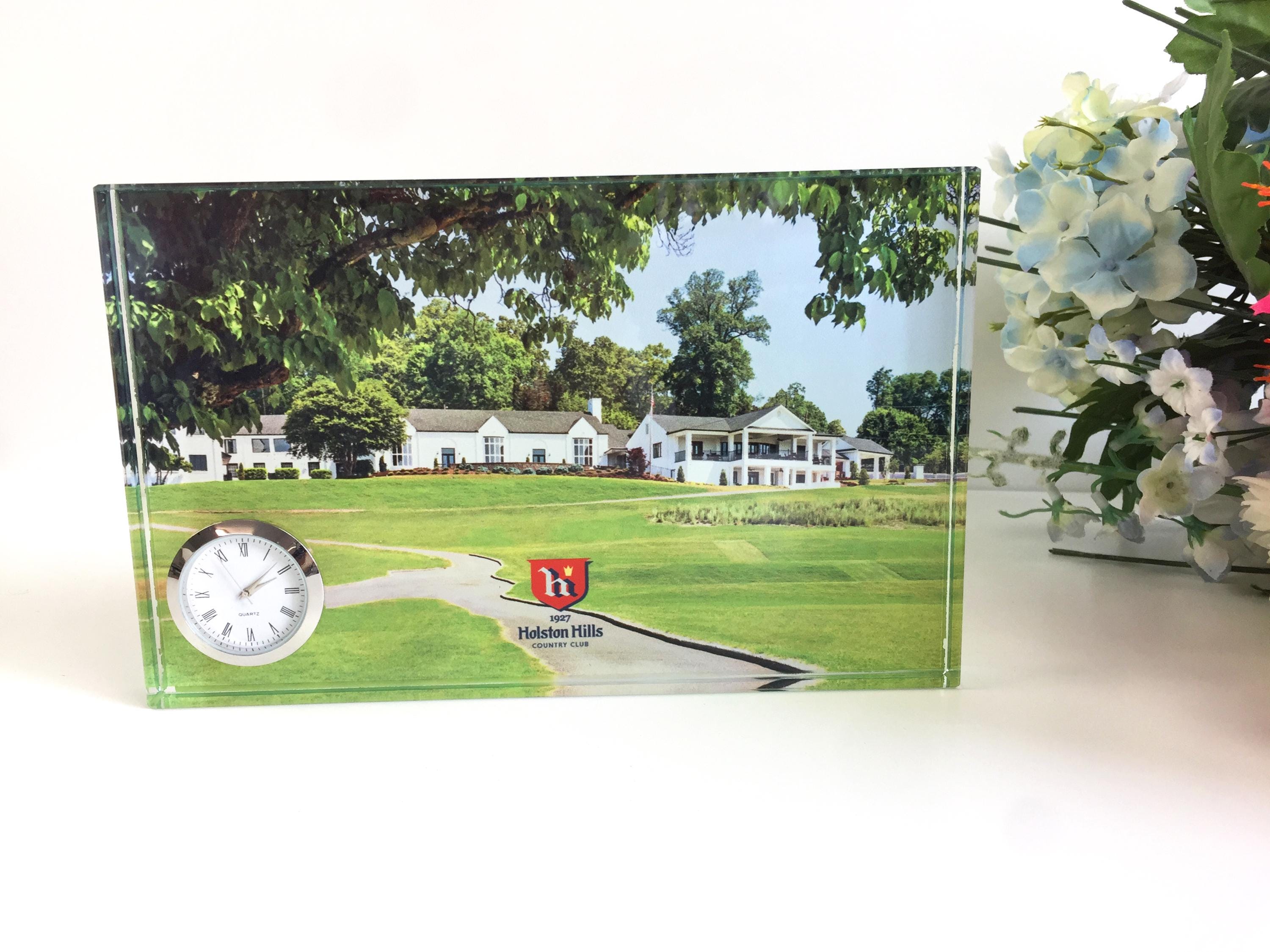 Custom Photo Glass Frame With Clock ~ Personalized Glass Picture ...