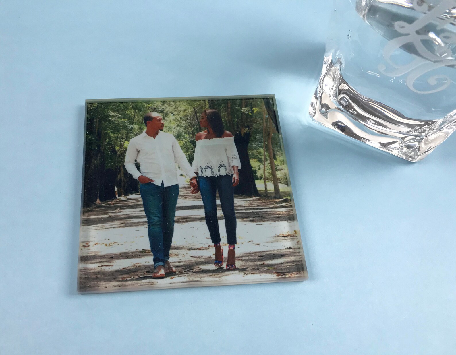 Glass Photo Coasters Coasters Personalized Set of Four | Etsy