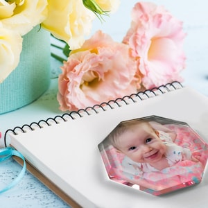 Personalized Glass Photo Paperweight | Custom Crystal Cut Desk Decor ...