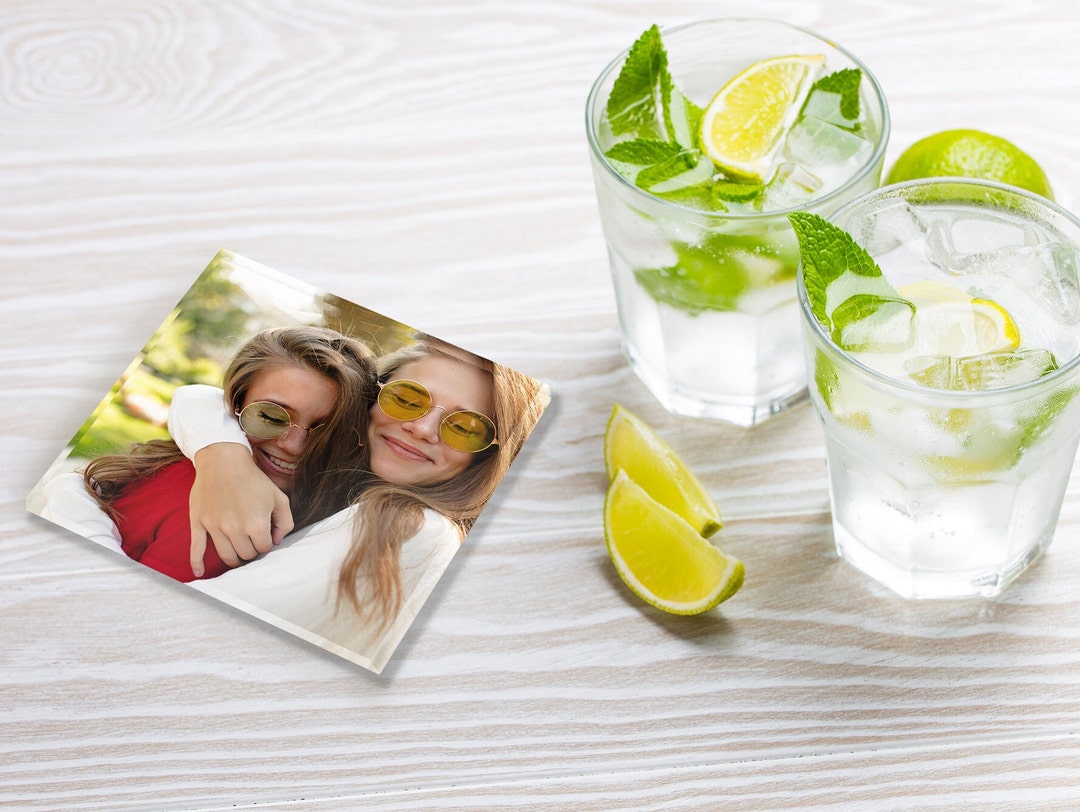 Glass Photo Coasters, Coasters Personalized, Set of Four, Custom Photo ...