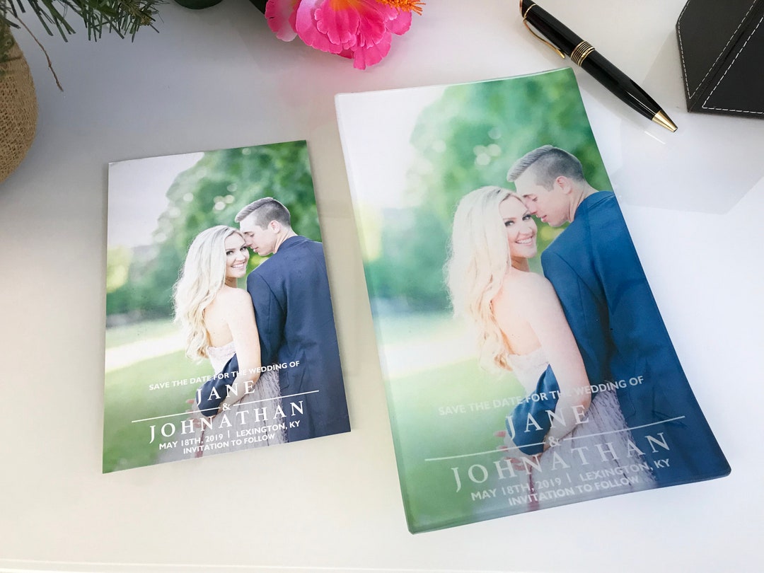 Wedding Invitation Keepsake Gift, Glass Invitation, Custom Glass Tray ...