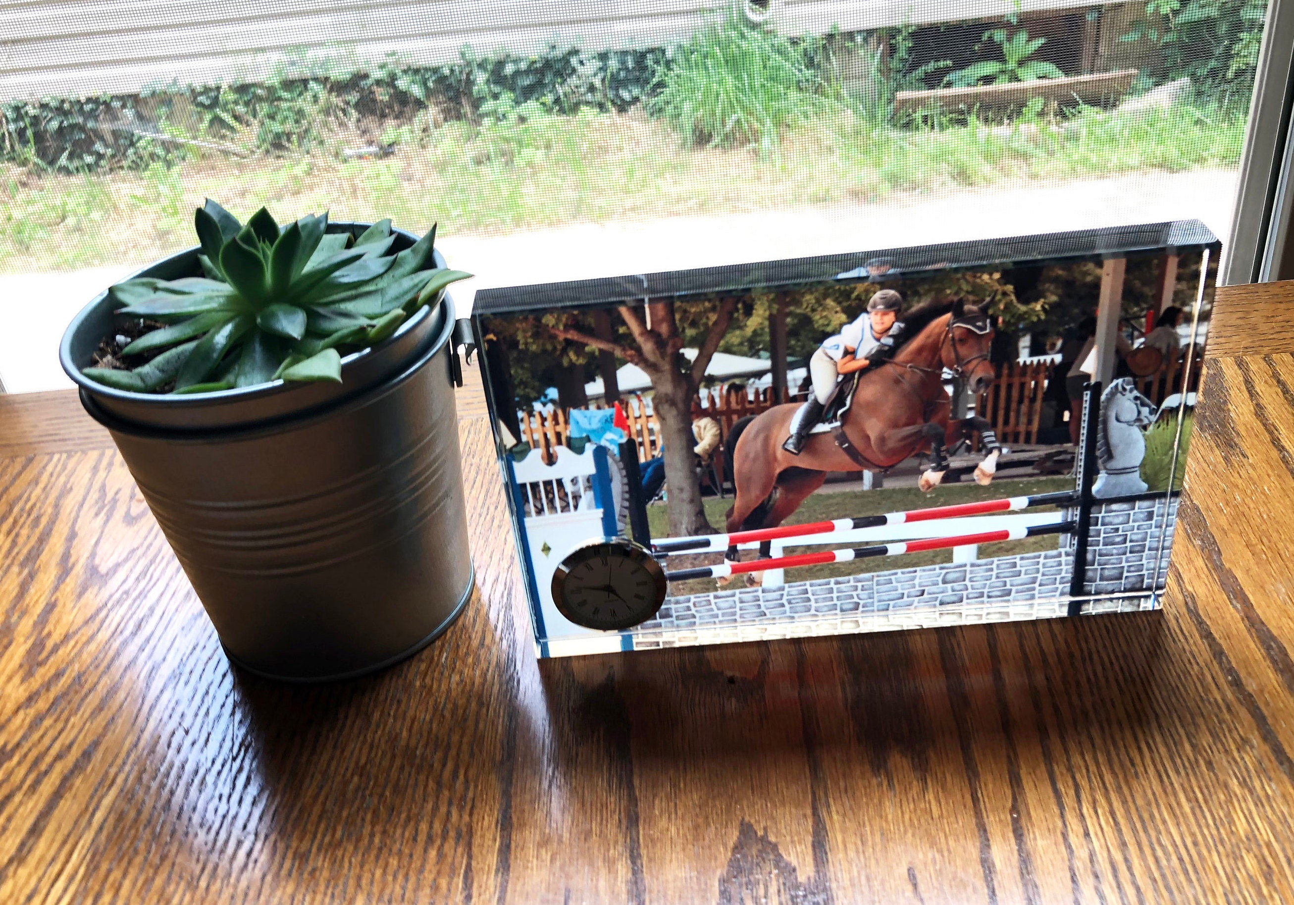 Custom Photo Glass Frame With Clock ~ Personalized Glass Picture ...