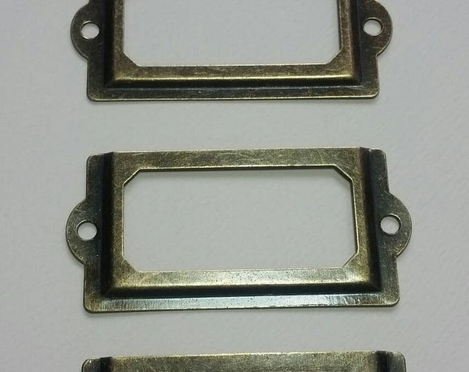 Metal Label Holder/book Plate-antique Bronze Approx. 2 3/4" X 1 1/4 ...