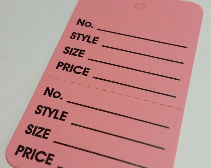 Merchandise Tags- Pink Price Tags (unstrung) for Use in Boutiques ...
