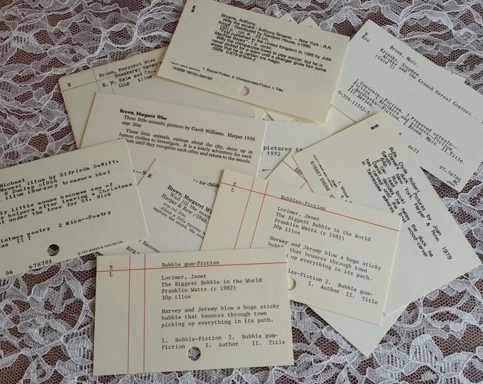 Vintage Dewey Decimal Card Catalog Cards Set of 10 for Use in Junk ...