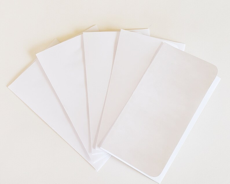 White Kraft Long Flap Envelopes horizontal | Etsy