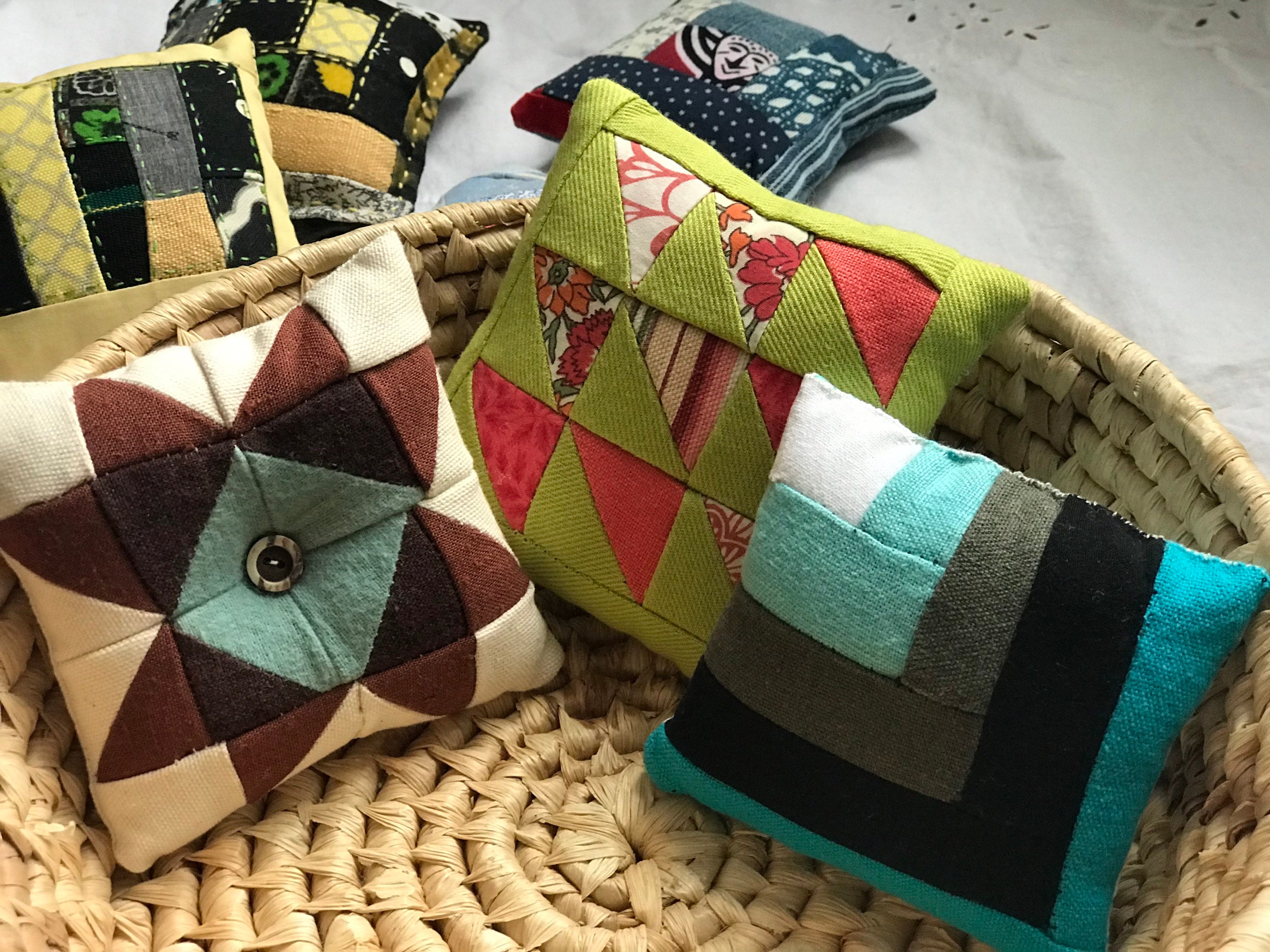 Pincushion Quilted Pincushion patchwork Pincushion Shashiko - Etsy