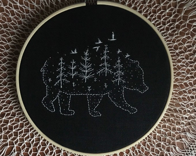 Bear Embroidery / Embroidery Hoop / Needlepoint / Nature - Etsy