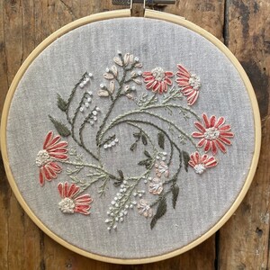 Embroidery Hoop Art, Hand Embroidery, Modern Hand Embroidery, Flower ...