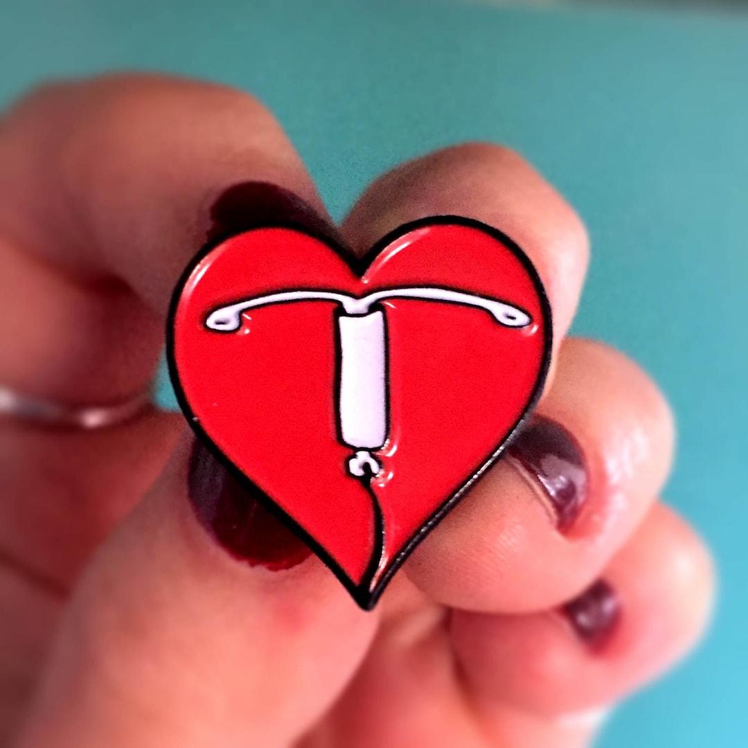 I Heart IUD Enamel Pin - Lapel Pin - Badge - Birth Control ...