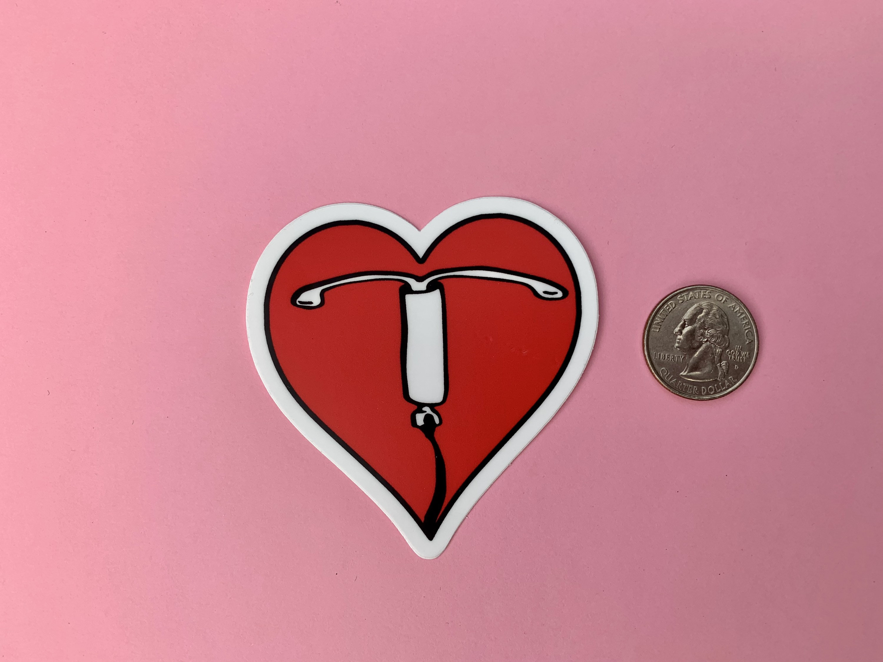 IUD Heart/iud Love Vinyl Sticker in Red - Etsy