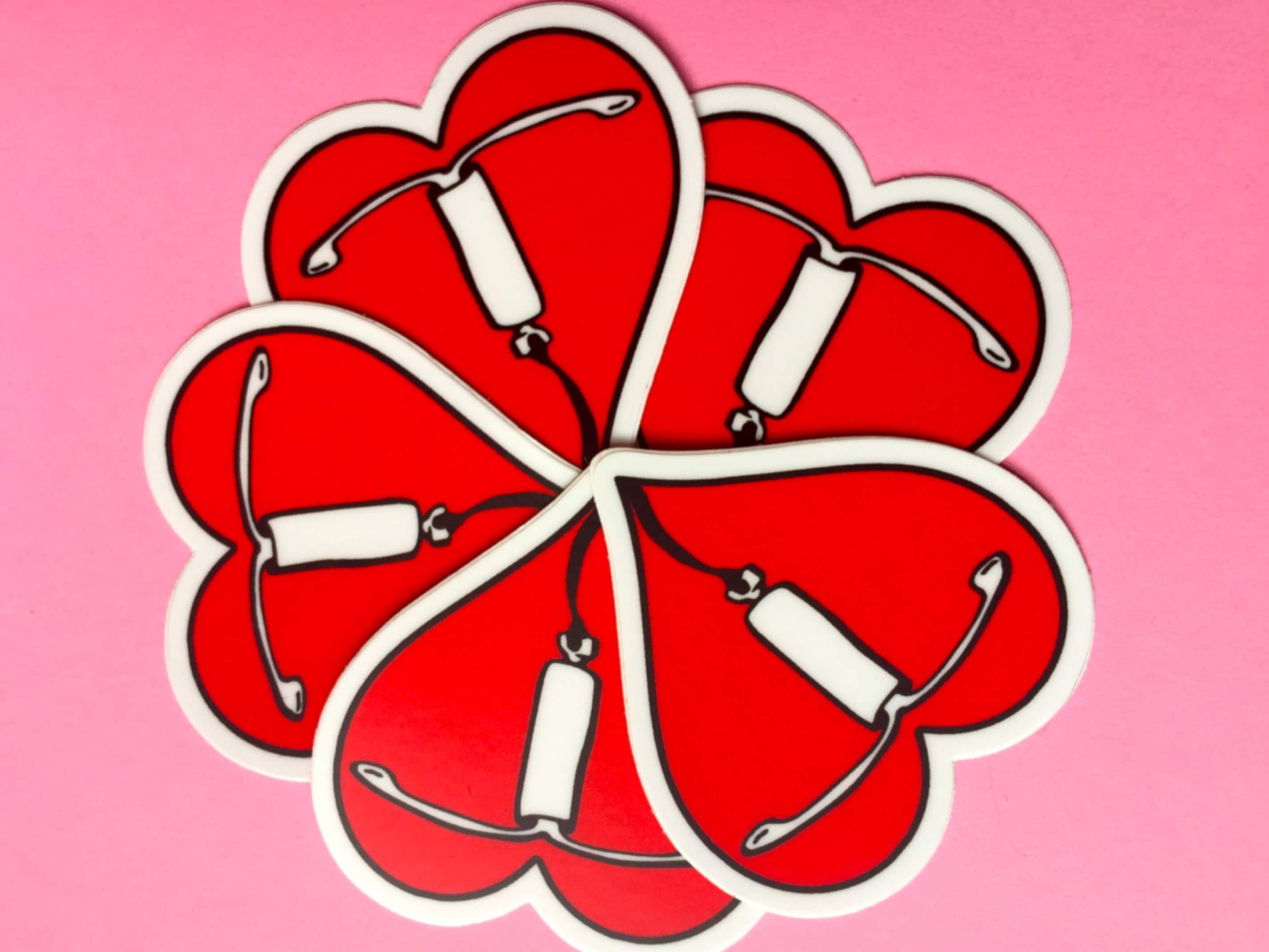 IUD Heart/iud Love Vinyl Sticker in Red - Etsy