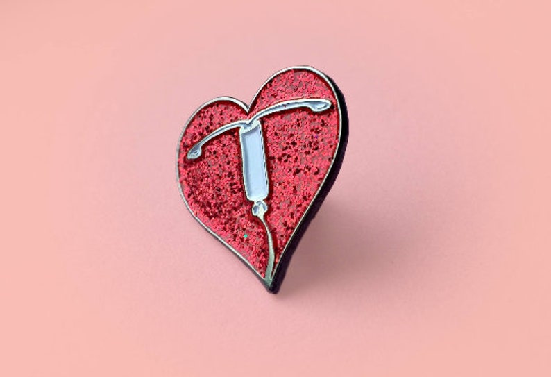 I Heart IUD Enamel Pin Lapel Pin Badge Birth Control | Etsy