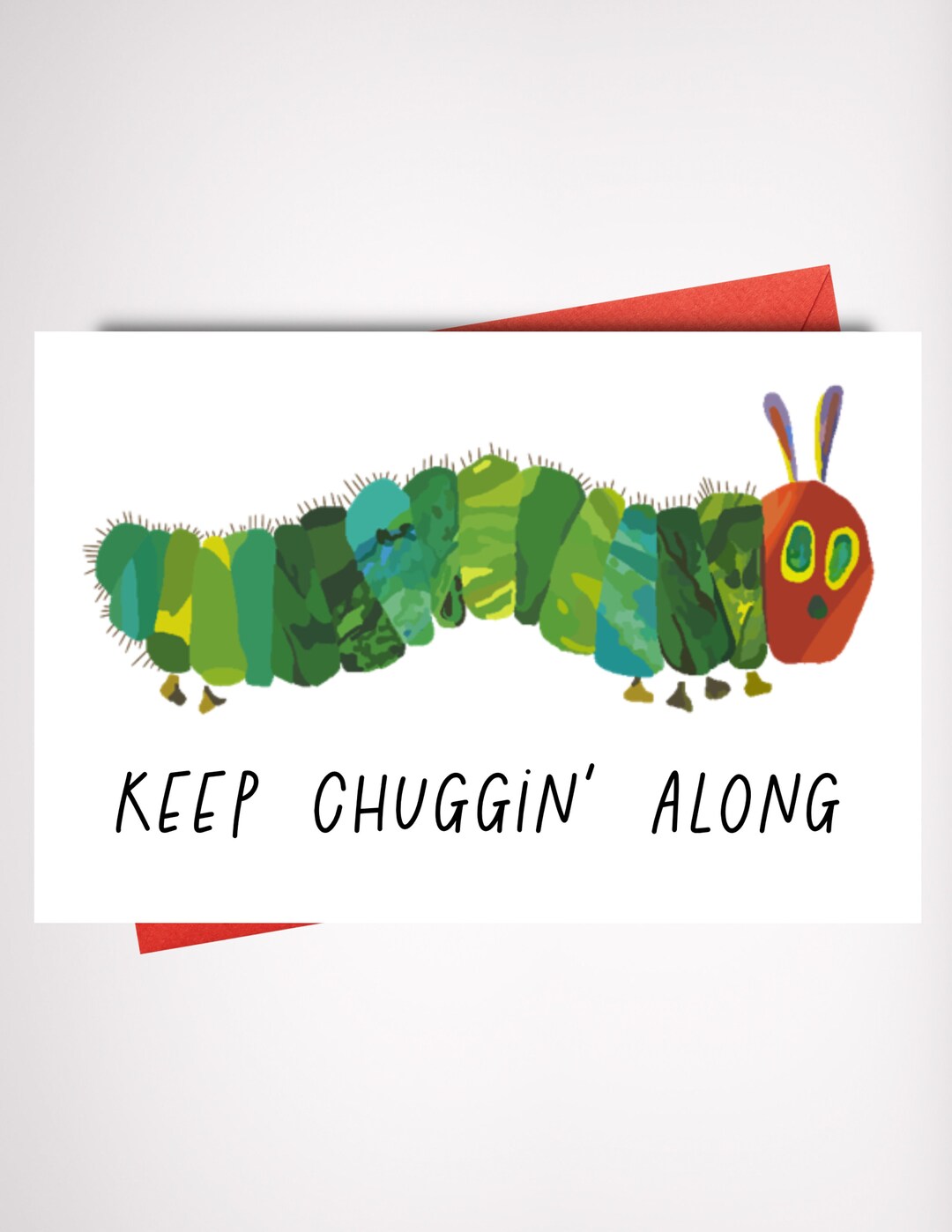 The Very Hungry Caterpillar Card, Inspirational Card, Cute Card, Growth ...