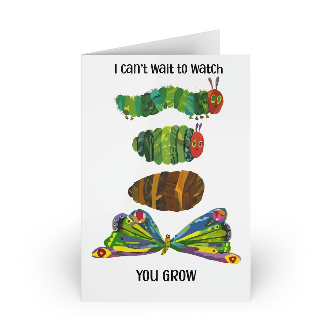The Very Hungry Caterpillar Card, Birthday Card, Kids Birthday Card ...