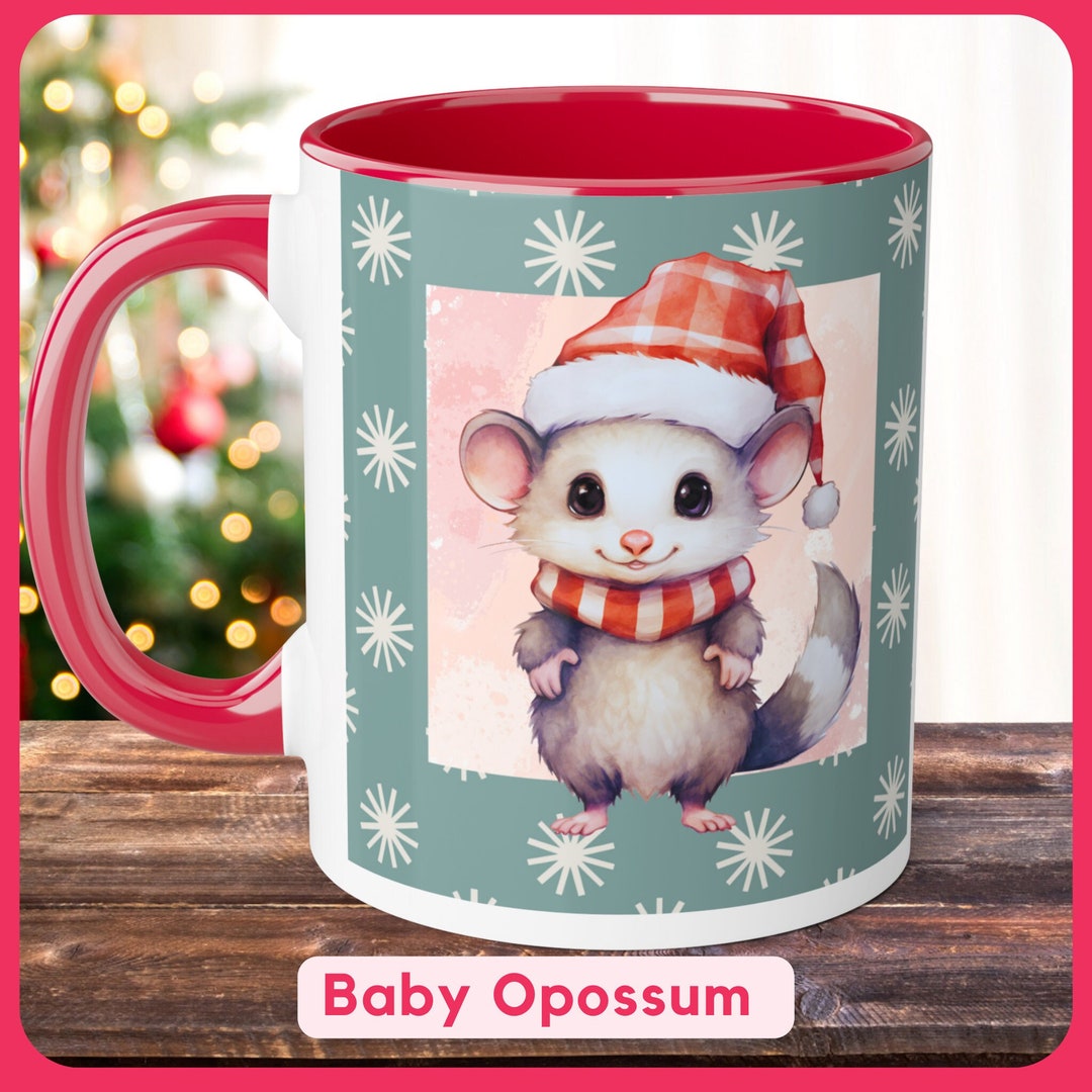 Coffee Mug, Cute Opossum, Baby Animal, Holiday Mug, Christmas Mug, Gift ...