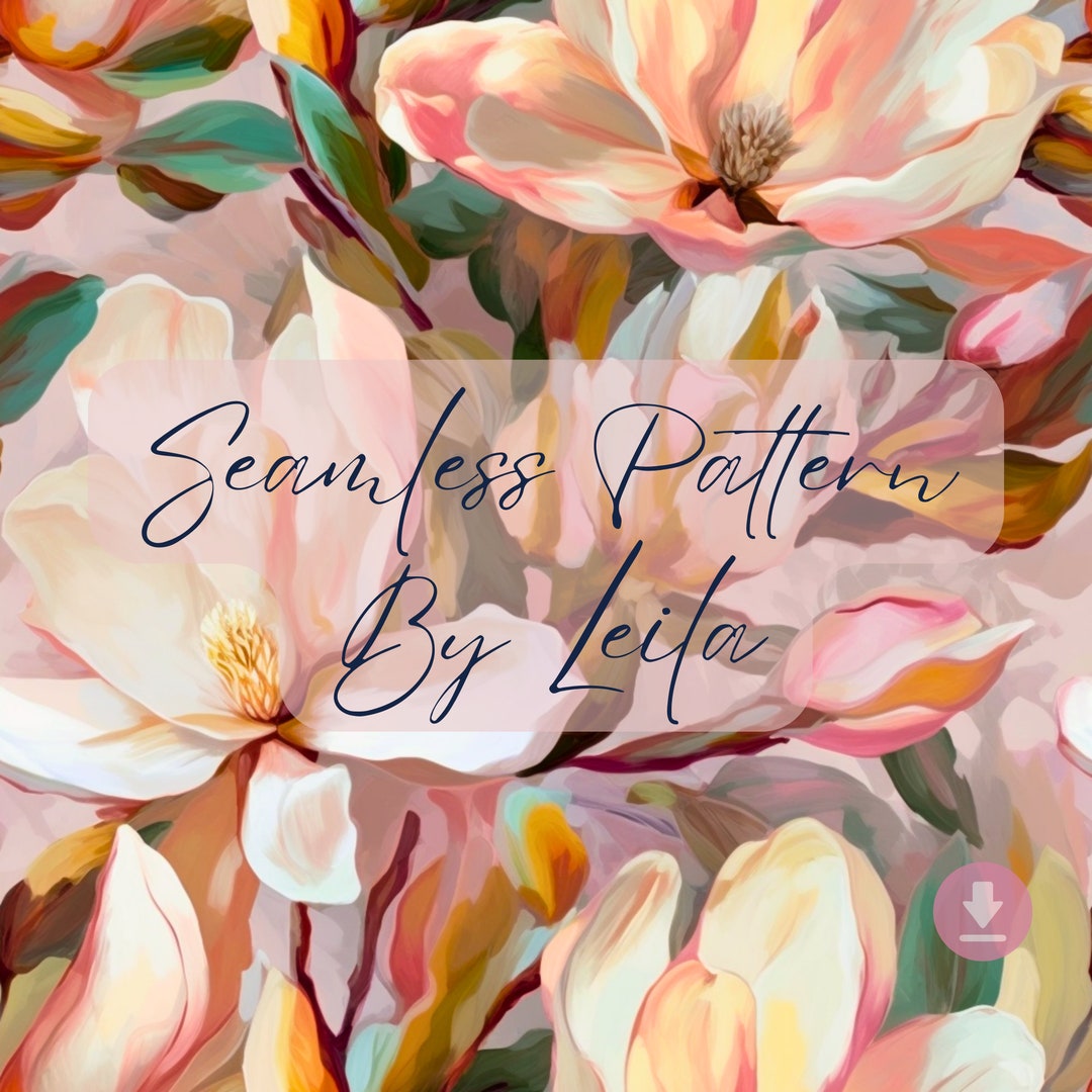 Seamless Magnolia File, Boho Seamless File, Floral Seamless, Summer ...