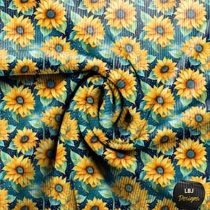 Fall Autumn Blue Floral Sunflower Dress Pattern, Fall Seamless Pattern ...