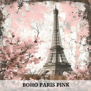 Retro Pink Posters, Pink Paris Gallery Wall, Art for Boho Home, Boho ...
