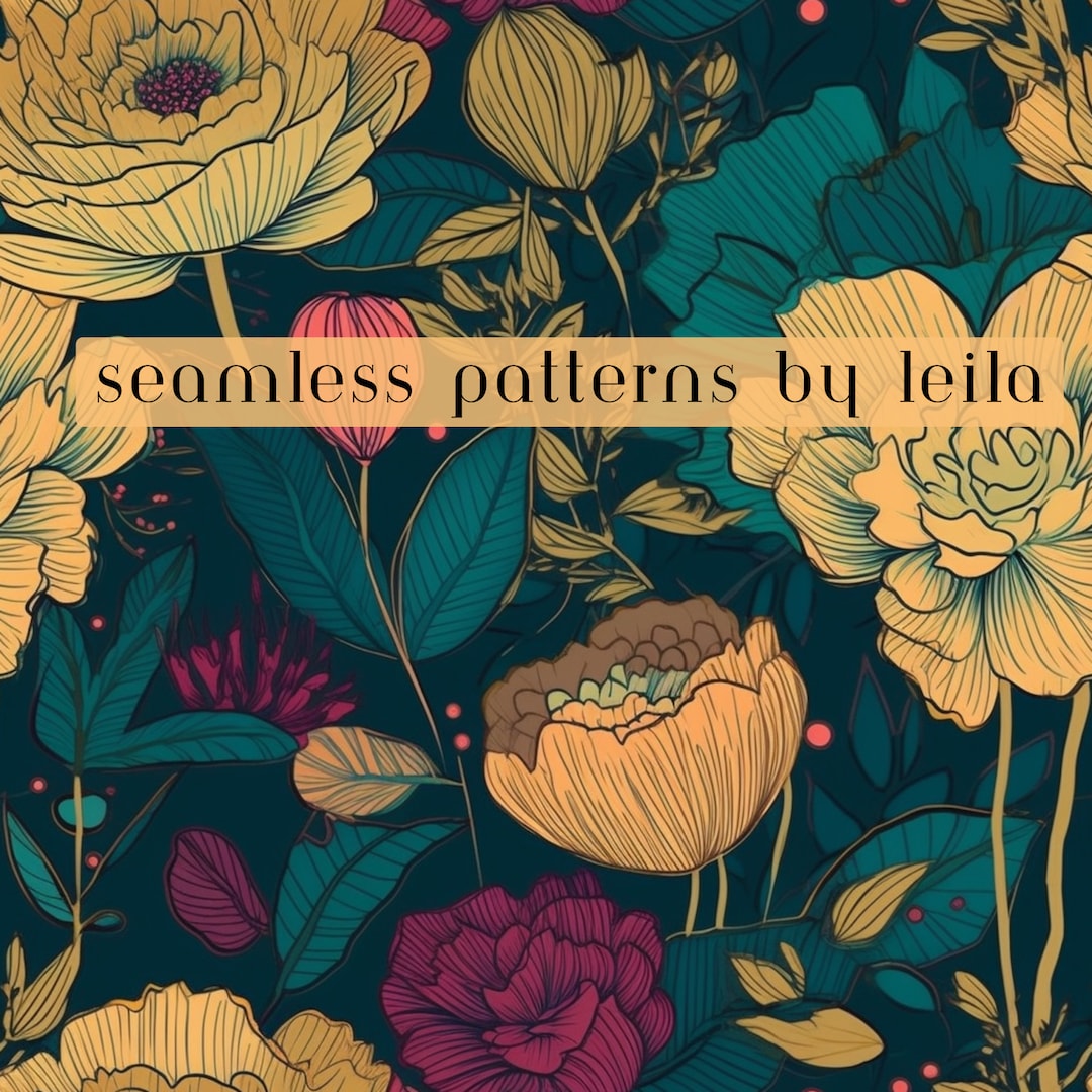 Boho Floral, Seamless Files, Floral Seamless, Floral PNG, Floral ...