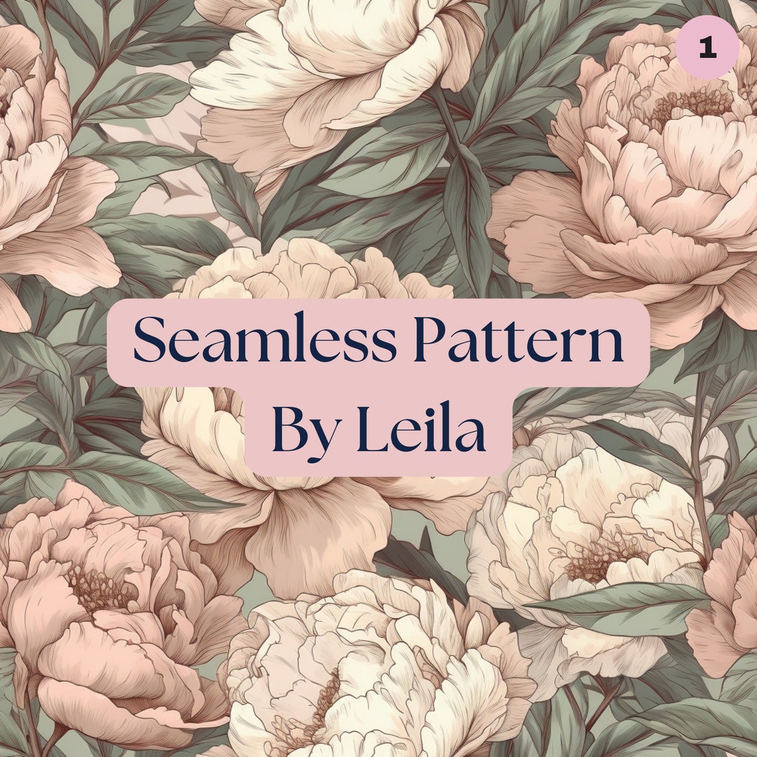Peonies, Seamless Pattern, Boho Seamless Files, Valentine Seamless File, Floral PNG, Floral ...