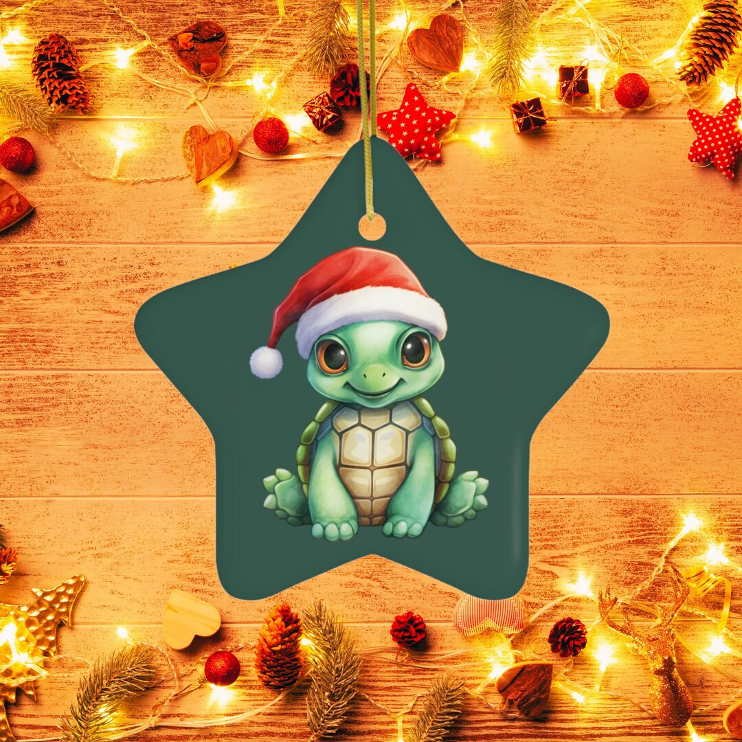 Holiday Sea Turtle Ornament, Turtle Christmas Ornament, Turtle Lovers ...