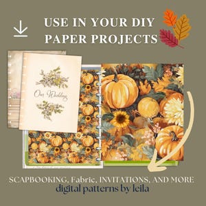 Fall Autumn Pumpkin Sunflower Pattern, Seamless Repeating File for ...