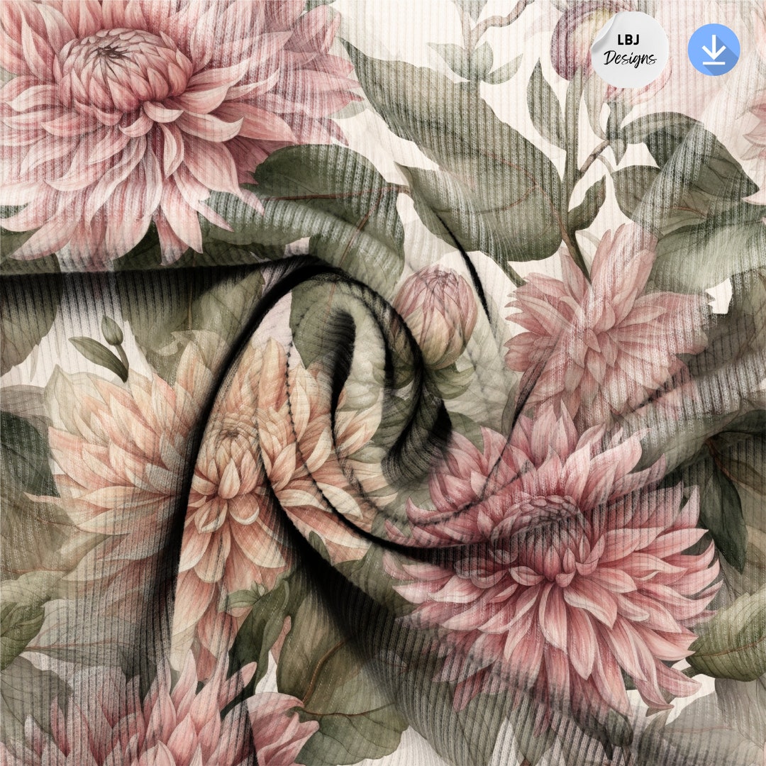 Dahlia, Seamless Pattern, Boho Floral PNG, Vintage Pattern Png ...