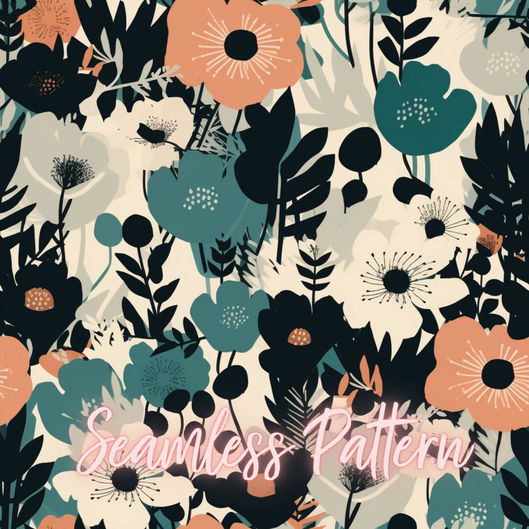 Boho Seamless Files, Floral Seamless, Floral PNG, Floral Seamless ...