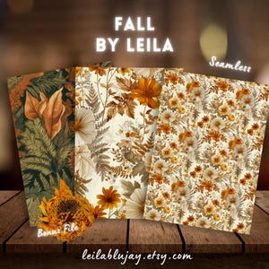 Fall Autumn Bouquet, Seamless Floral Pattern, Vintage Pattern Png ...