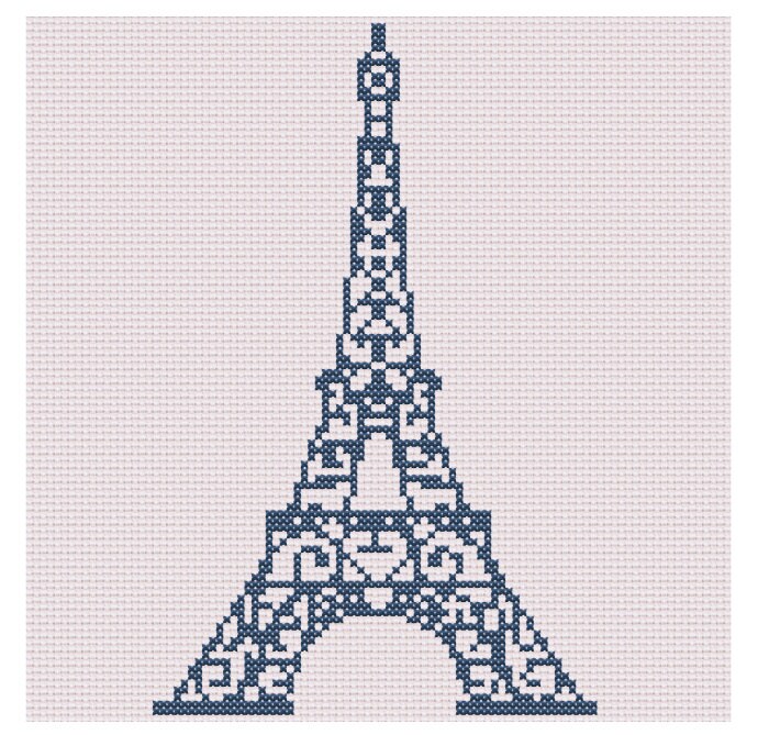 Eiffel Tower Downloadable PDF Counted Cross Stitch Pattern - Etsy