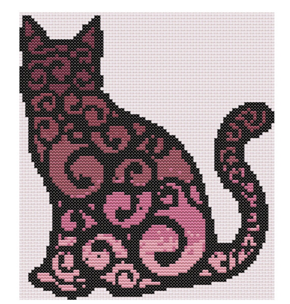 Ombre Cat Downloadable PDF Counted Cross Stitch Pattern ~ 2 Different ...