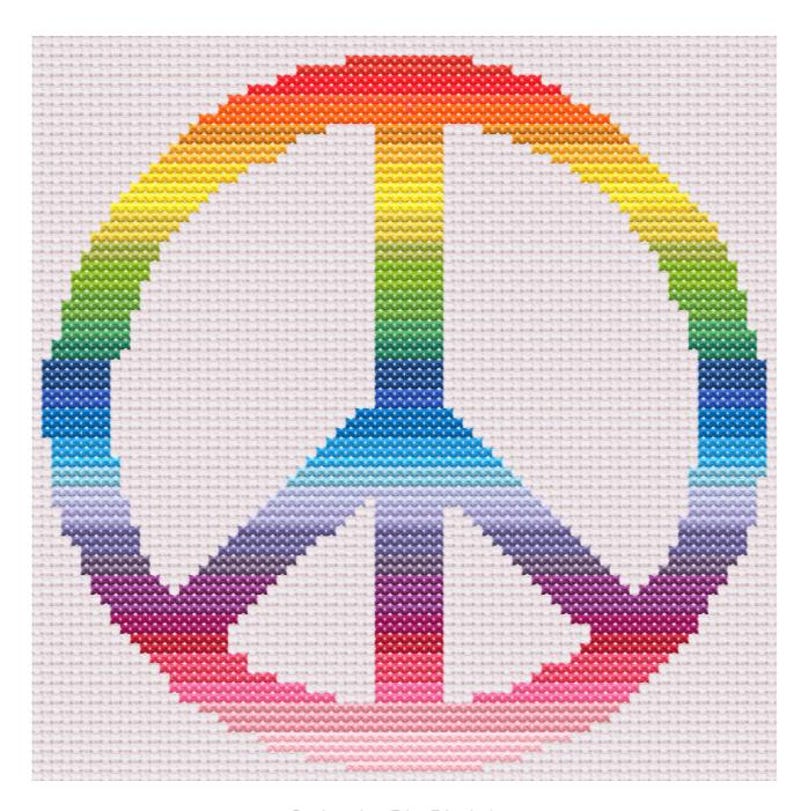 Rainbow Peace Sign Downloadable PDF Counted Cross Stitch Pattern ~ DIY ...