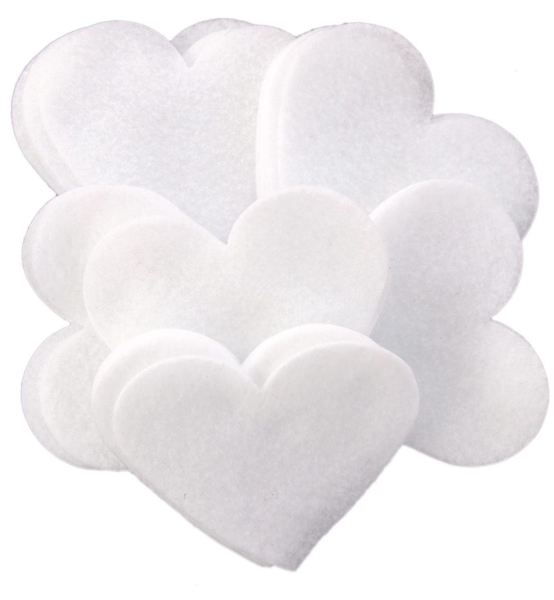 White Craft Felt Hearts (1 to 5 Inch) - Etsy