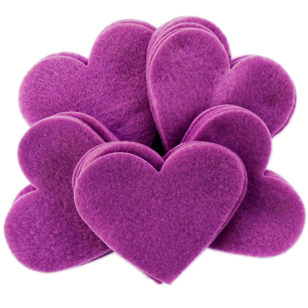 Magenta Craft Felt Hearts (1 to 5 Inch) - Etsy