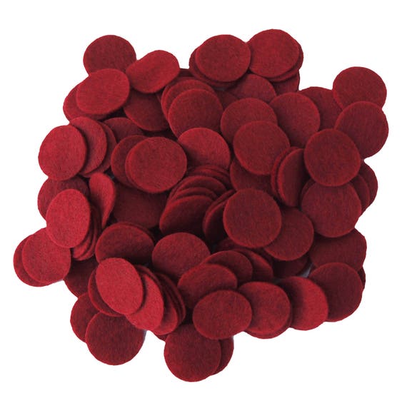 Cardinal Red Felt Circles 3/4 to 5 Inch - Etsy