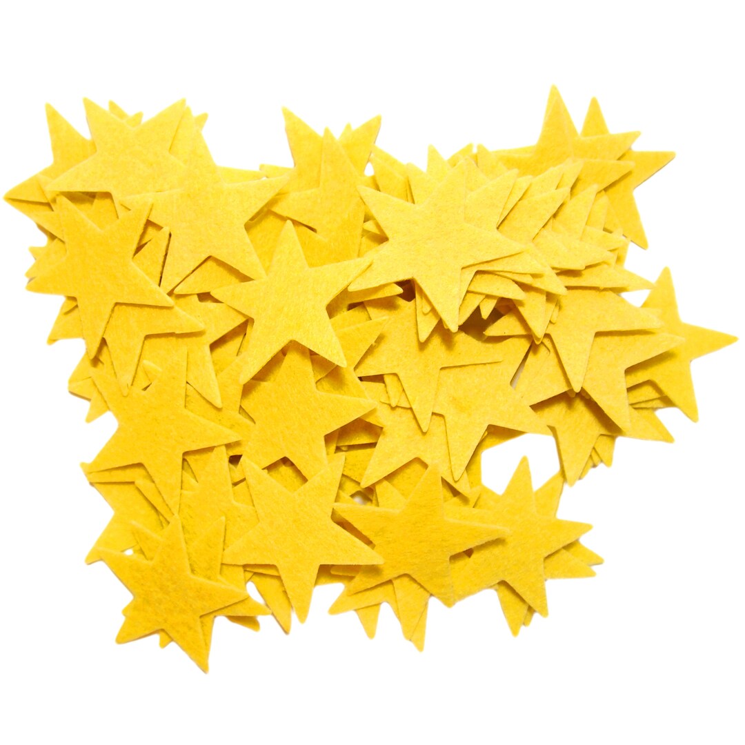 Yellow Felt Star Stickers (1.5 or 3 Inch) - Etsy