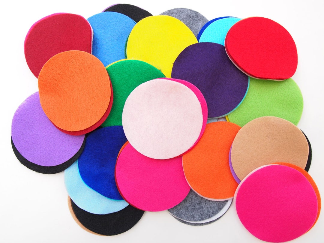 Mixed Color Assortment Craft Felt Circles (3/4 to 5 Inch) - Etsy